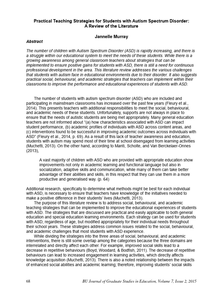 Teaching Strategies for Autism Support | PDF | Autism Spectrum | Teachers