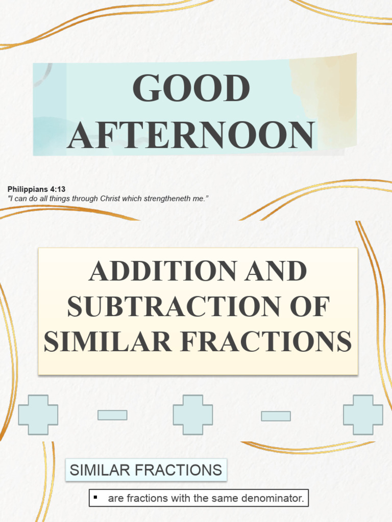 Addition and Subtraction of Fractions | PDF | Naming Conventions ...