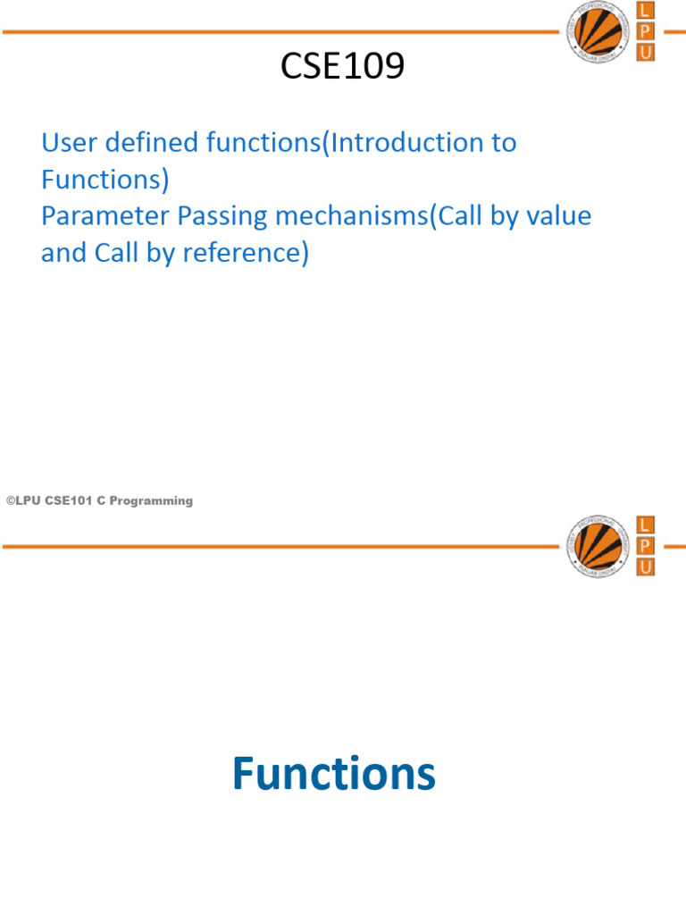 Lecture User Defined Functions Pdf Parameter Computer Programming 