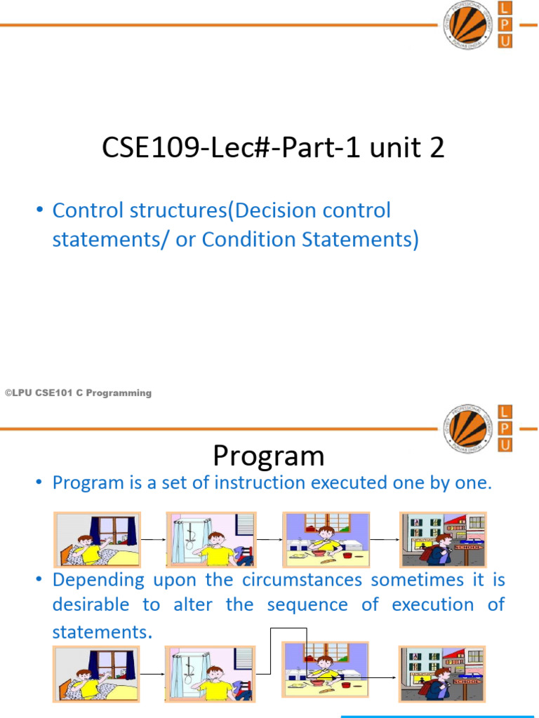 Lecture Part1Decision - Control - OR - Conditional - Control ...