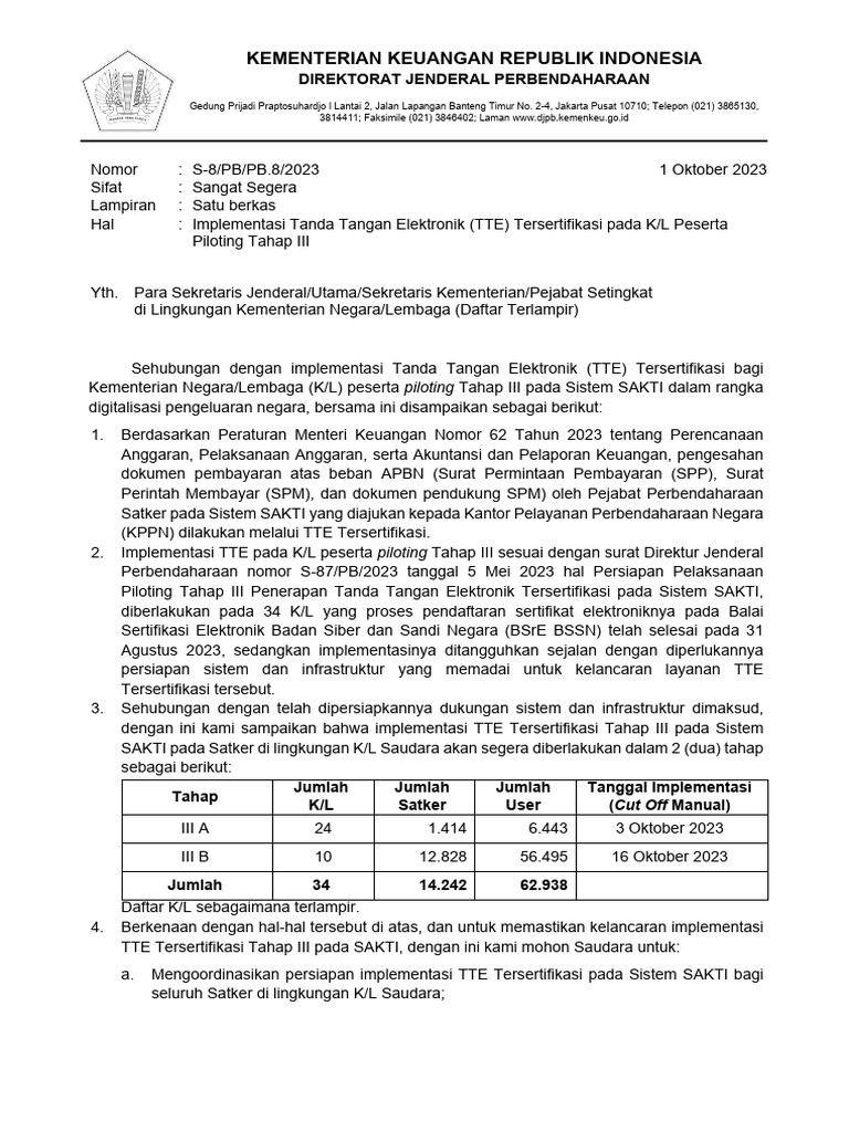 Implementasi Tanda Tangan Elektronik (TTE) Tersertifikasi Pada K - L ...