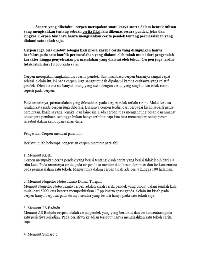 Pengertian dan Ciri-Ciri Cerpen | PDF | Puisi