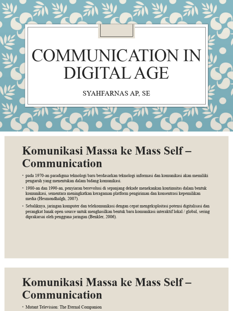 Communication in Digital Age | PDF | Politik