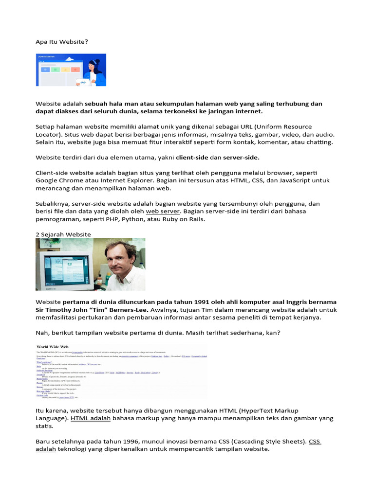 Sejarah dan Fungsi Website Modern | PDF