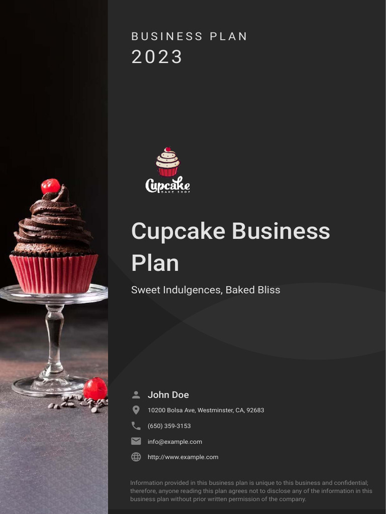 Cupcake Business Plan Example | PDF | Marketing | Marketing Strategy