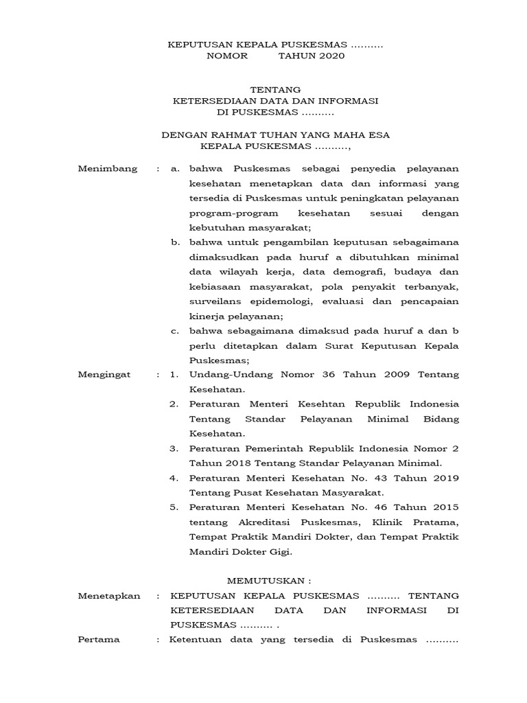 1.2.4.1 Contoh SK Data - Informasi | PDF