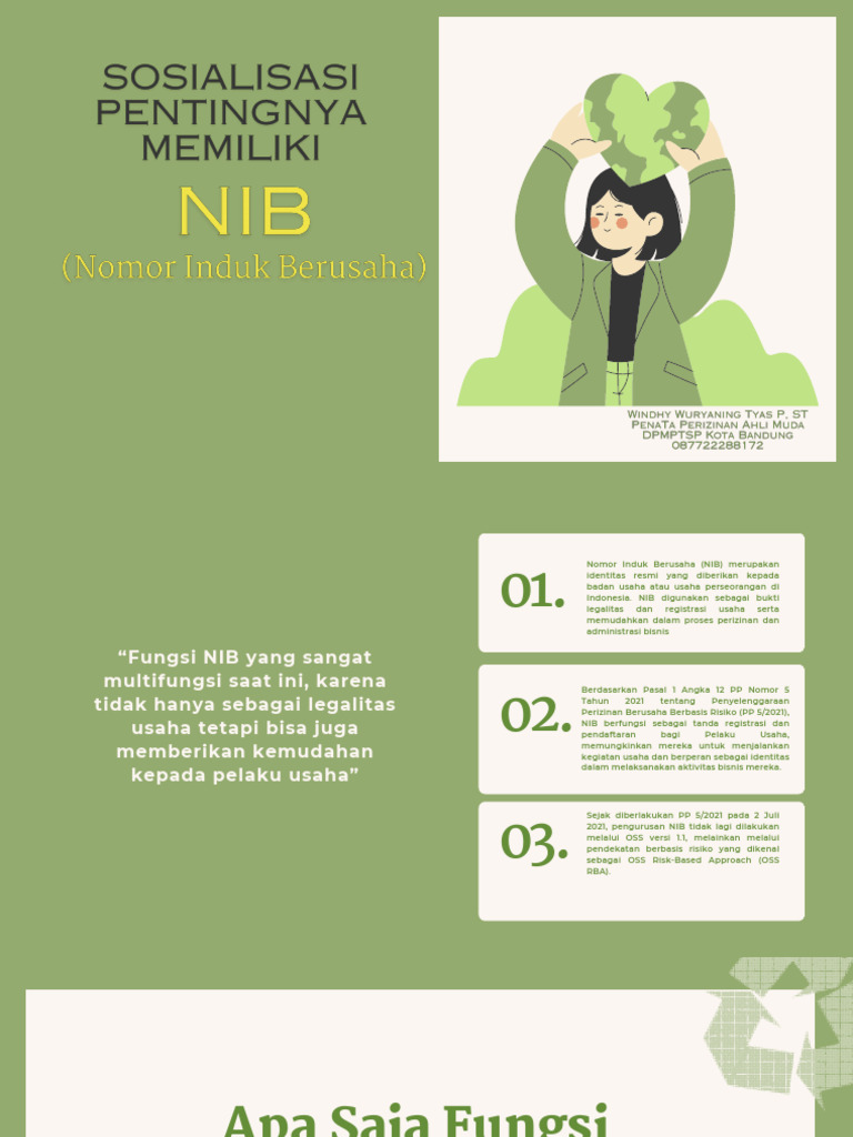 Penting Memiliki NIB (Nomor Induk Berusaha) | PDF