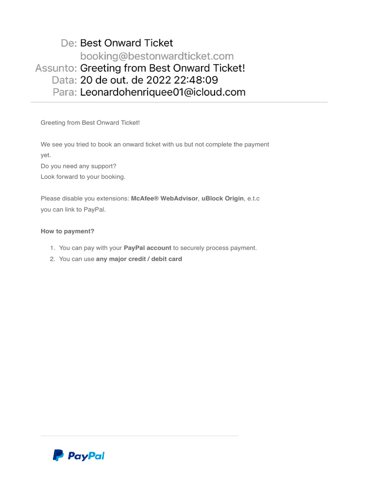 Greeting From Best Onward Ticket! | PDF