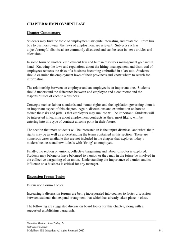 Canadian Business Law Today Canadian 1st Edition Breen Solutions Manual ...