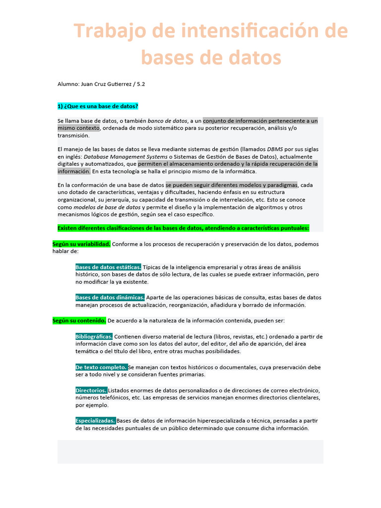 Intencificacion Bases de Datos | PDF | Mi sql | Bases de datos