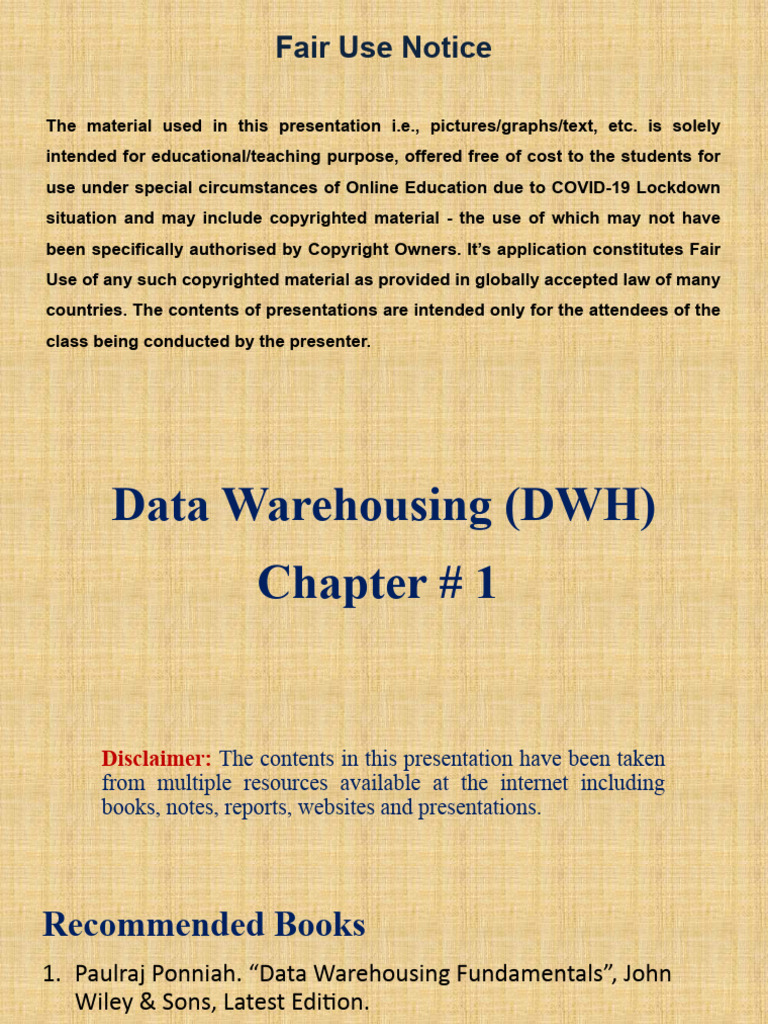 Chapter 1 Modified | PDF | Data Warehouse | Data