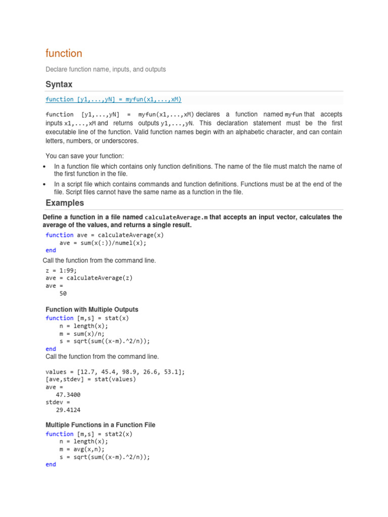 MLP Unit-2 Functions in MATLAB | PDF | Debugging | Anonymous Function