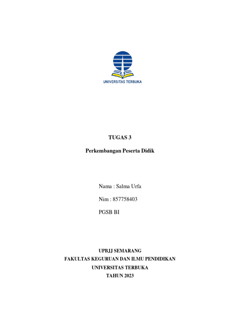 Tugas 3 Perkembangan Peserta Didik | PDF | Karier & Perkembangan