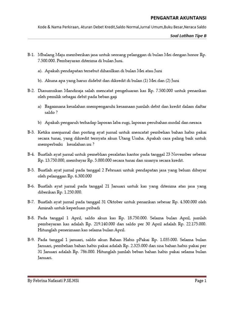 Soal Latihan Pengantar Akt | PDF