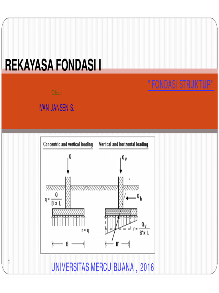 Rekayasa Fondasi I - 1 Fondasi Struktur | PDF