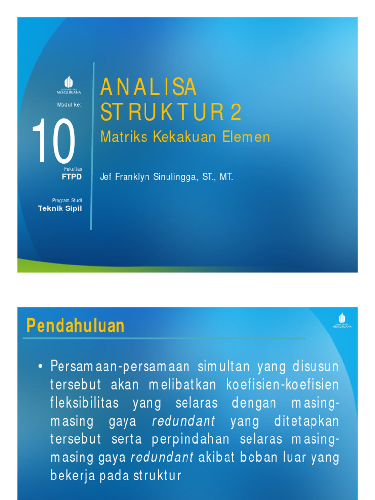Analisa Struktur II TM10 | PDF