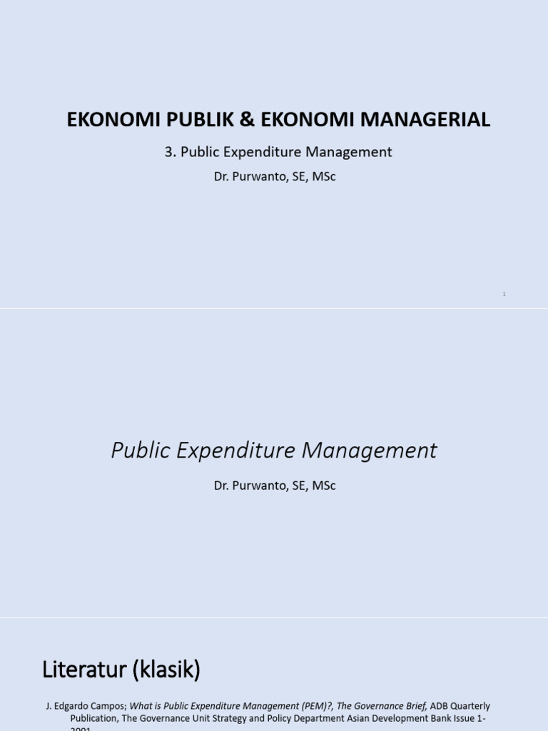Understanding Public Expenditure Management | PDF | Fiscal Policy ...