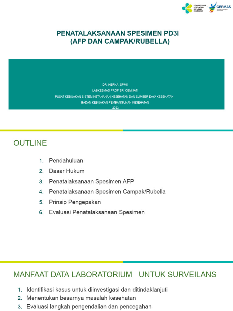 Penatalaksanaan Spesimen PD3I-AFP Dan CampakRubella06082023 | PDF