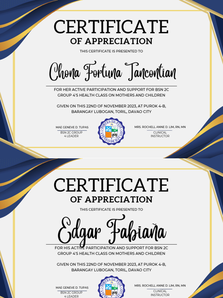 Certificate of Appreciation | PDF