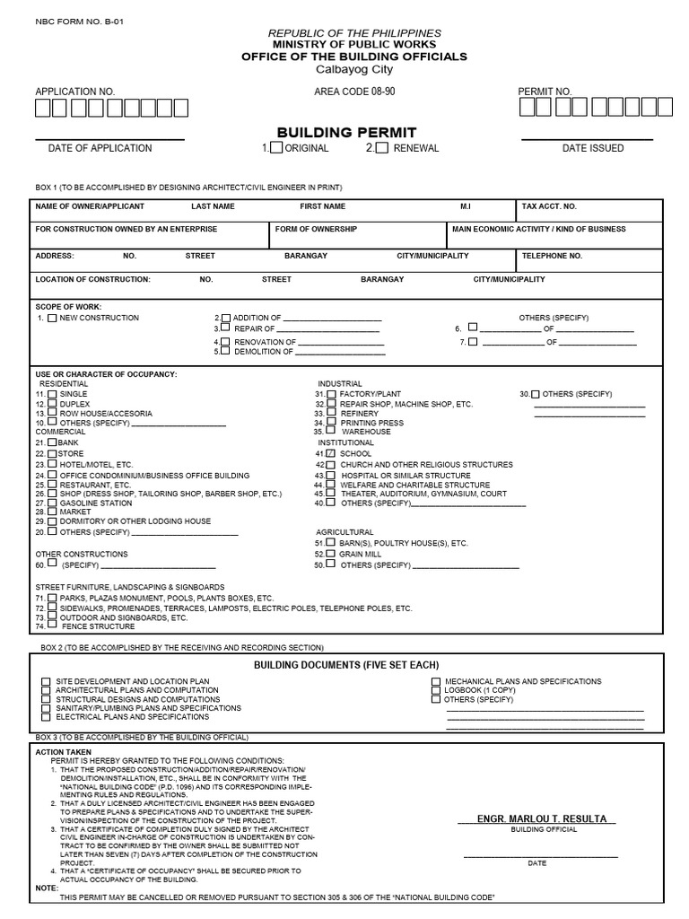03BLDG. Permit | PDF | Building | Civil Engineering