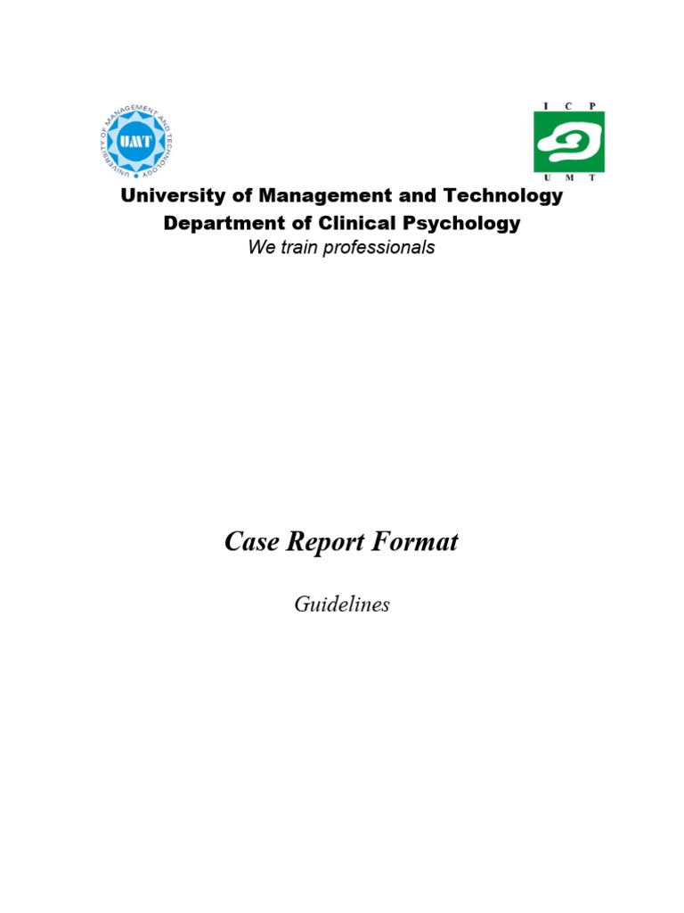 Case Report Format | Download Free PDF | Psychology | Clinical Psychology