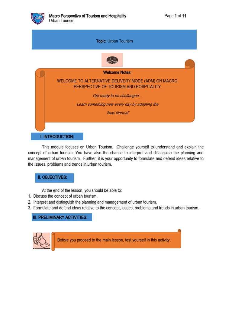 THC 115 - Module 11 | PDF | Tourism | Sustainability
