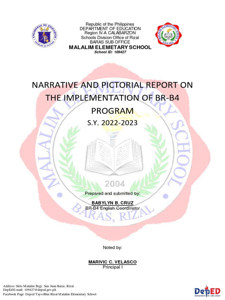 Narrative Report On The Implementation of BR B4 Program Sy 2022 2023 | PDF | Education Theory ...