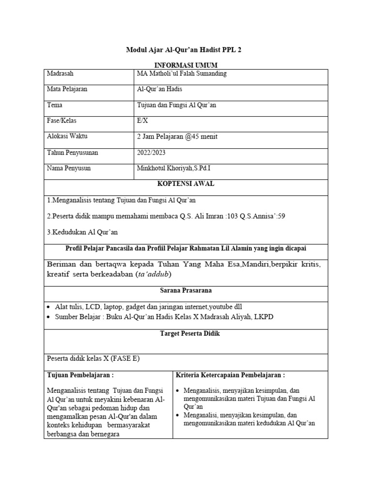 Modul Ajar 2 (Peerteaching) | PDF