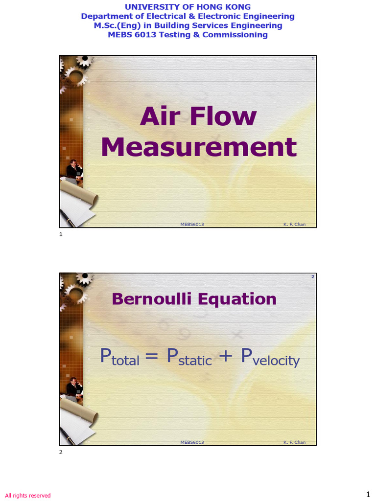 1 Air Flow Measurement | PDF | Flow Measurement | Pressure Measurement
