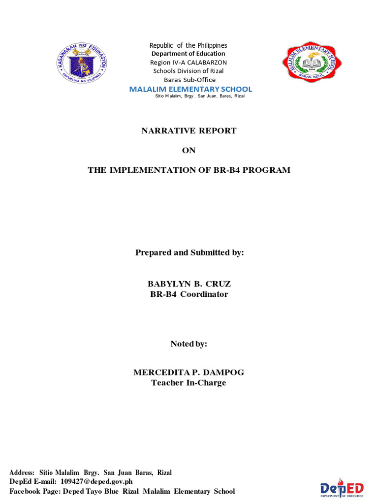 BR-B4 Program Implementation Report | PDF | Behavior Modification ...