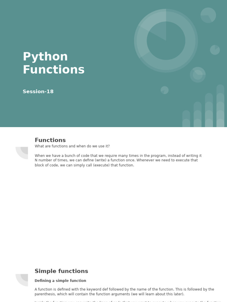 Session 18 | Download Free PDF | Parameter (Computer Programming) | Function (Mathematics)