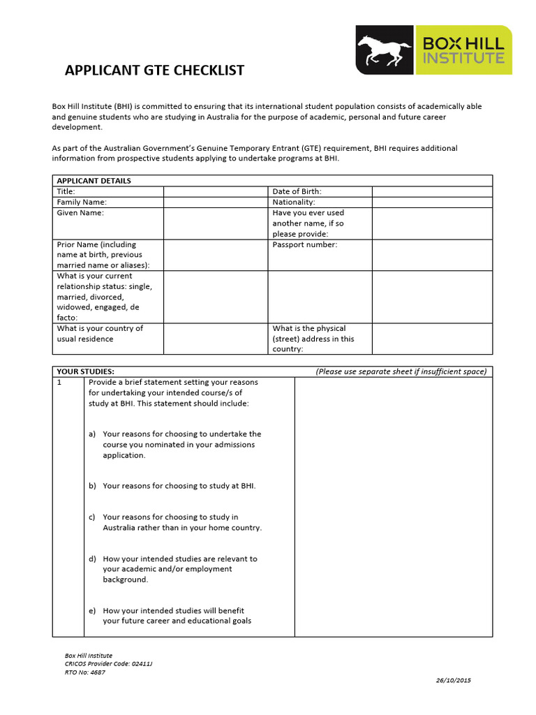 Applicant Gte Checklist | PDF | Travel Visa | Banks