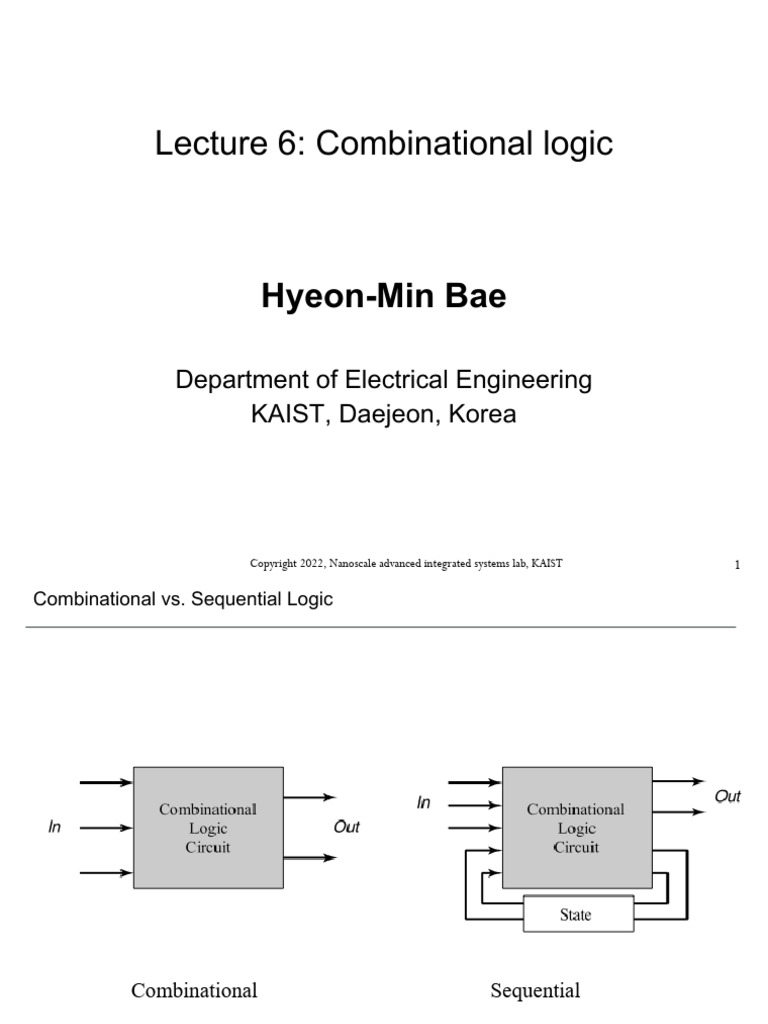 Lecture6 Combinationallogic | PDF | Logic Gate | Cmos
