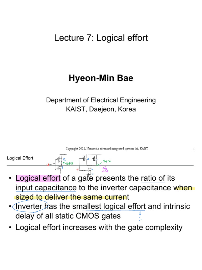 Lecture7 Logicaleffort | PDF | Logic | Electronics