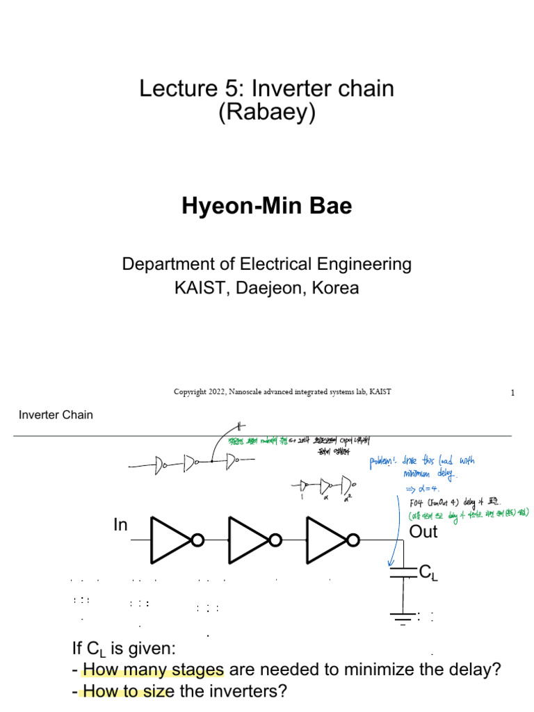 Lecture5 Inverterchain | PDF | Cmos | Digital Electronics