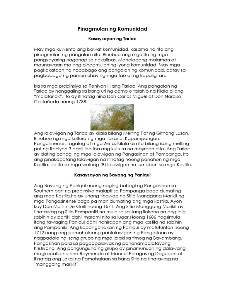 Q2 AP2 Pinagmulan NG Komunidad | PDF