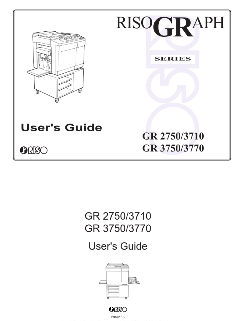 Riso APH: User's Guide GR 2750/3710 GR 3750/3770 | PDF | Photograph ...