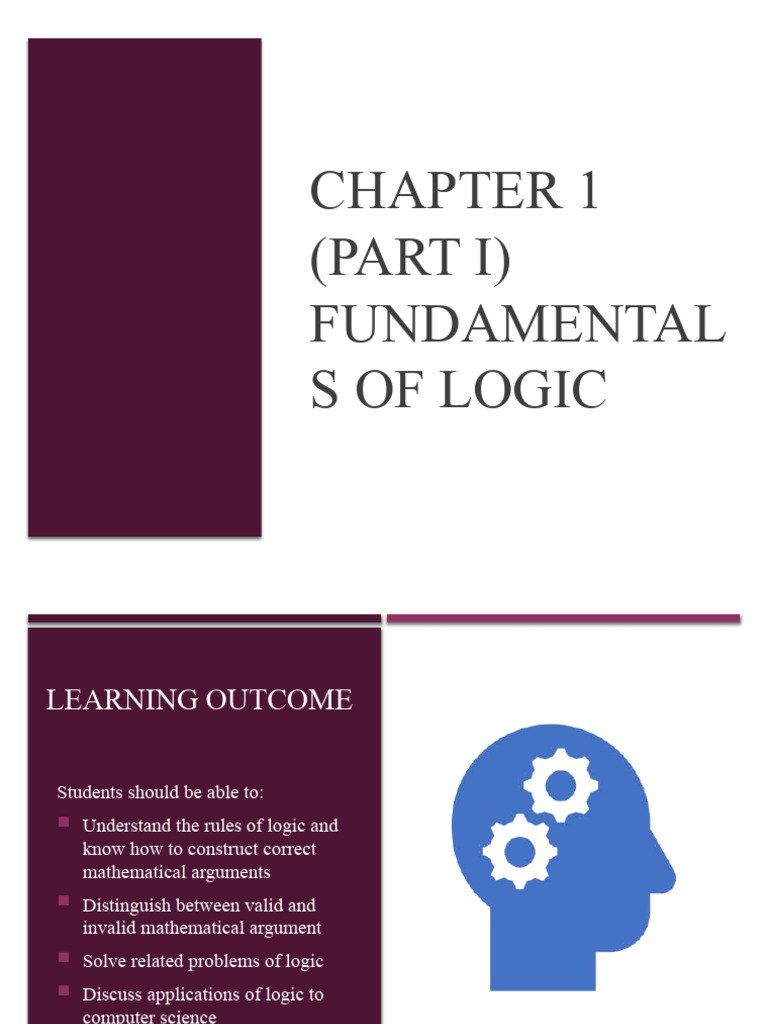 Chapter1 - Part1 - Logic | PDF | Logic | Proposition