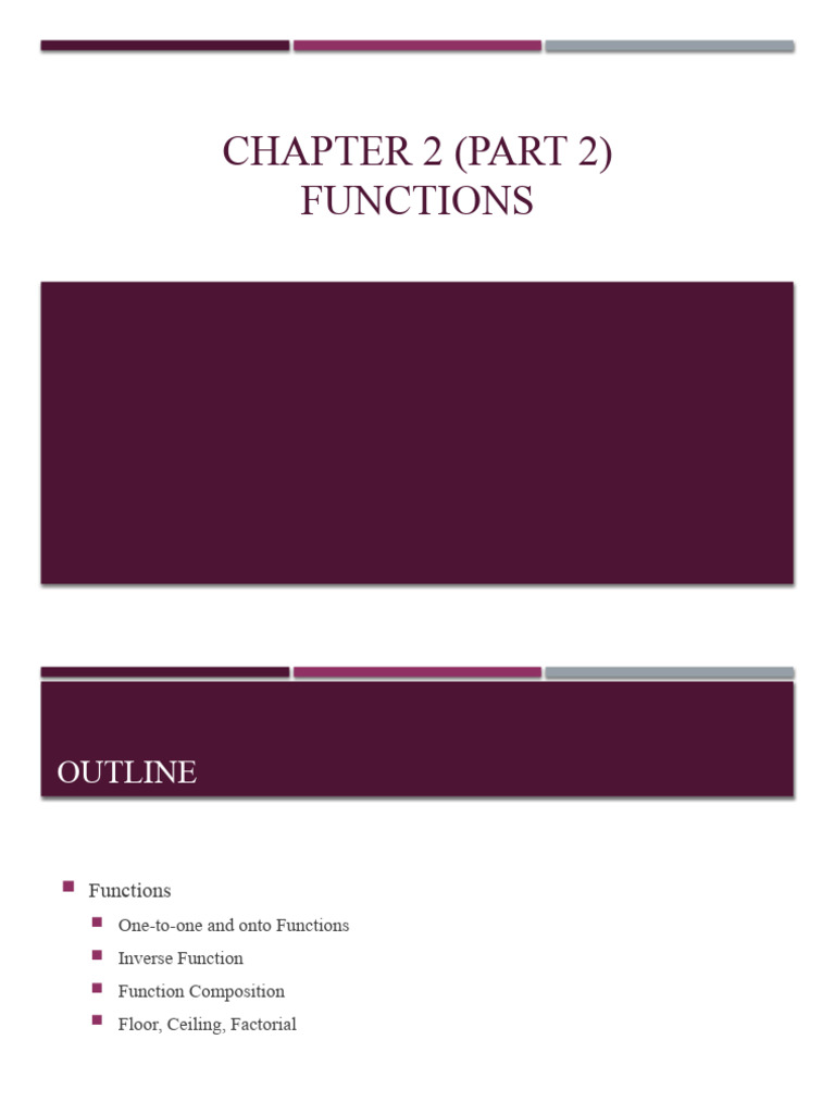 Chapter2 - Part2 - Functions | PDF | Function (Mathematics) | Abstract Algebra