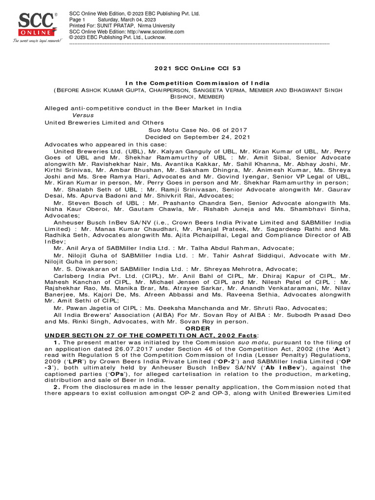 Beer Cartelization | PDF | Excise | Taxation