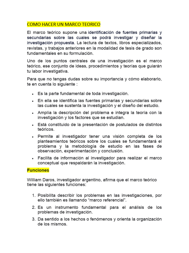 Como Hacer Un Marco Teorico | PDF | Teoría | Paradigma