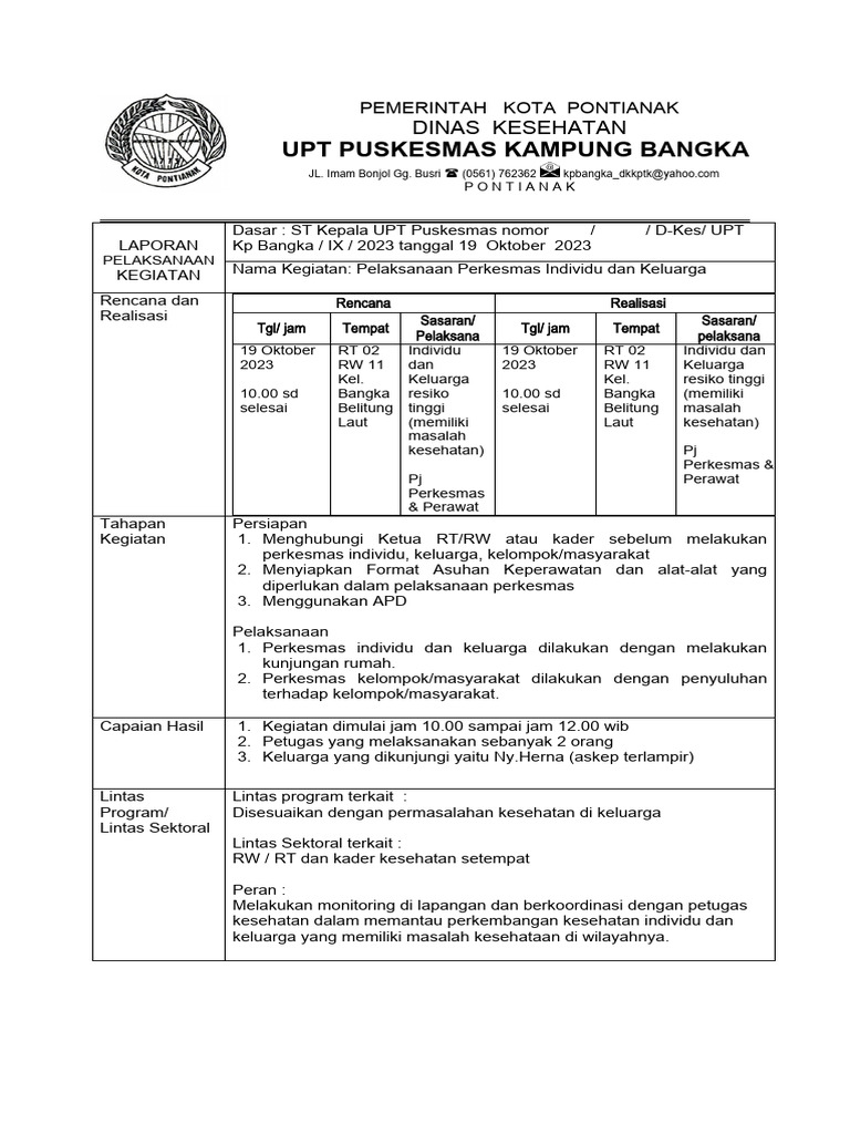Laporan Kegiatan Perkesmas | PDF
