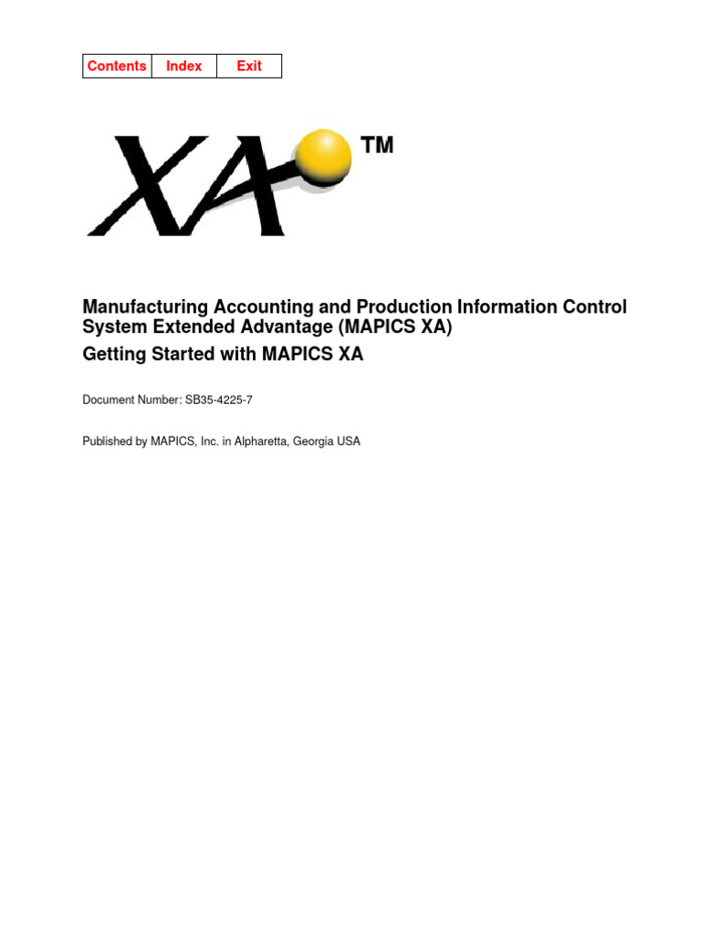 Getting Started With MAPICS XA - 231123 - 233215 | PDF | Accounts ...