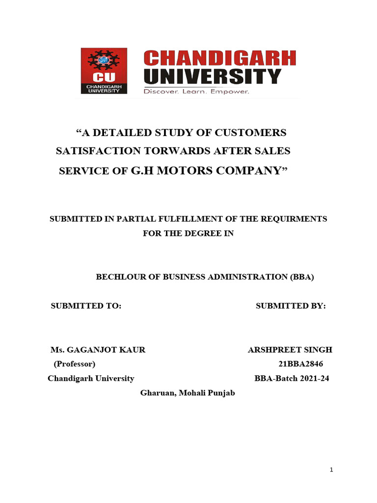 Arshpreet Project | PDF | Customer Satisfaction | Sampling (Statistics) Arshpreet Project | PDF | Customer Satisfaction | Sampling (Statistics)