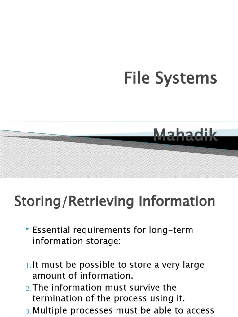 File Systems | PDF | Computer File | File System File Systems | PDF | Computer File | File System