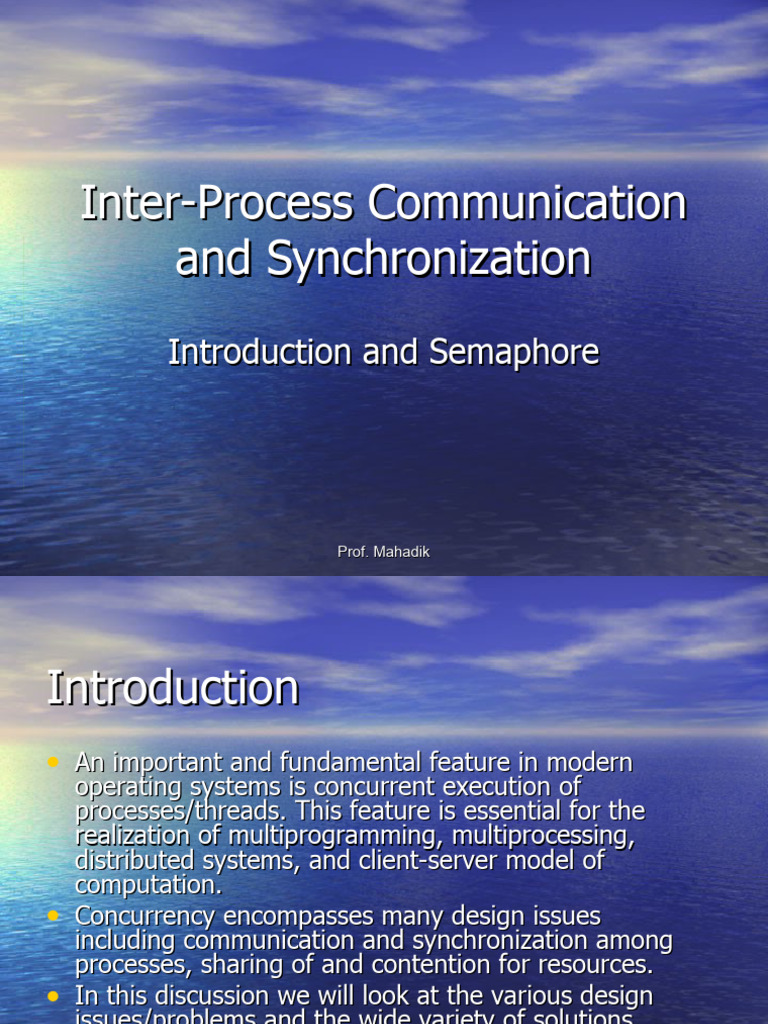 Inter-Process Communication and Synchronization | PDF | Process (Computing) | Computer Science