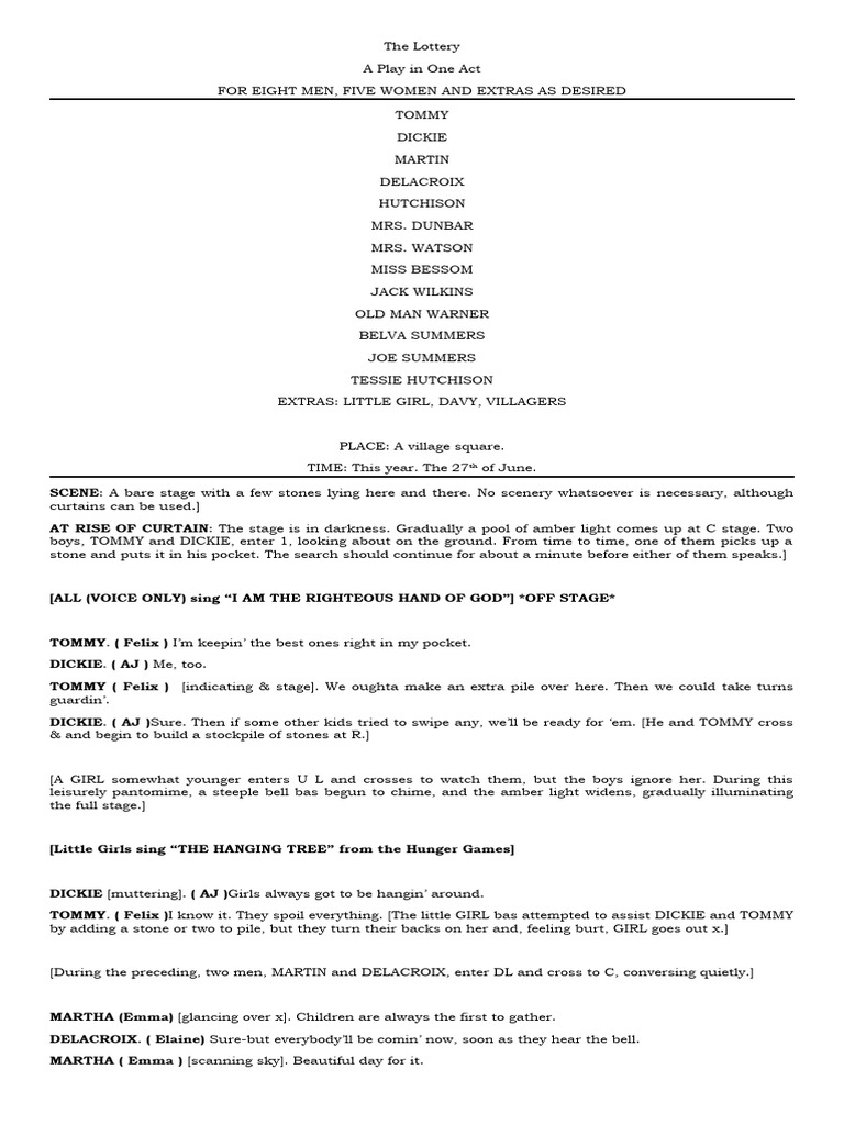 The Lottery Script | PDF