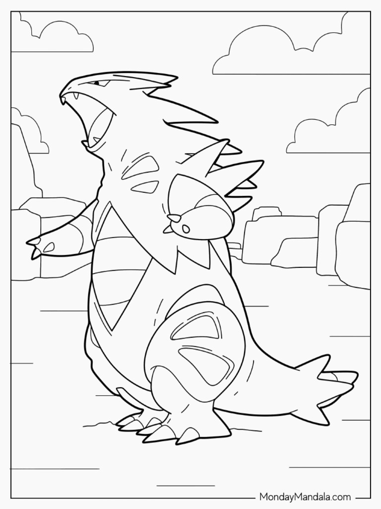 Tyranitar Colouring Page | PDF