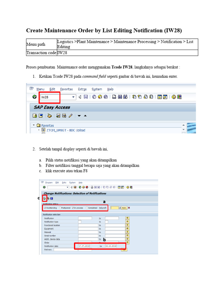 Tutorial From List Notif (IW28) | PDF