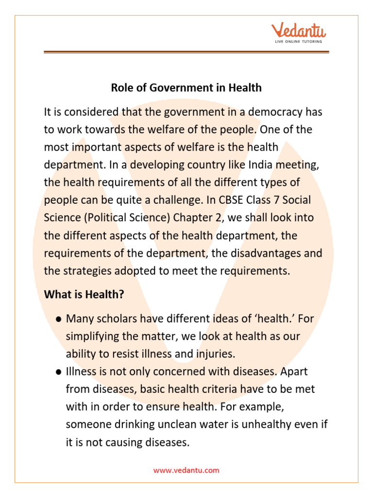 CBSE Class 7 Political Science (Civics) Chapter 2 Notes - Role of The ...